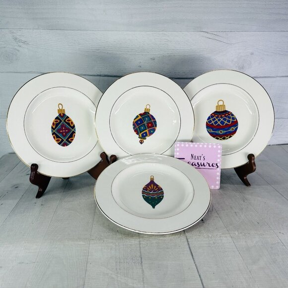 Gibson | Dining | Gibson West Cliff Ornaments Gold Trim Christmas 9 ...